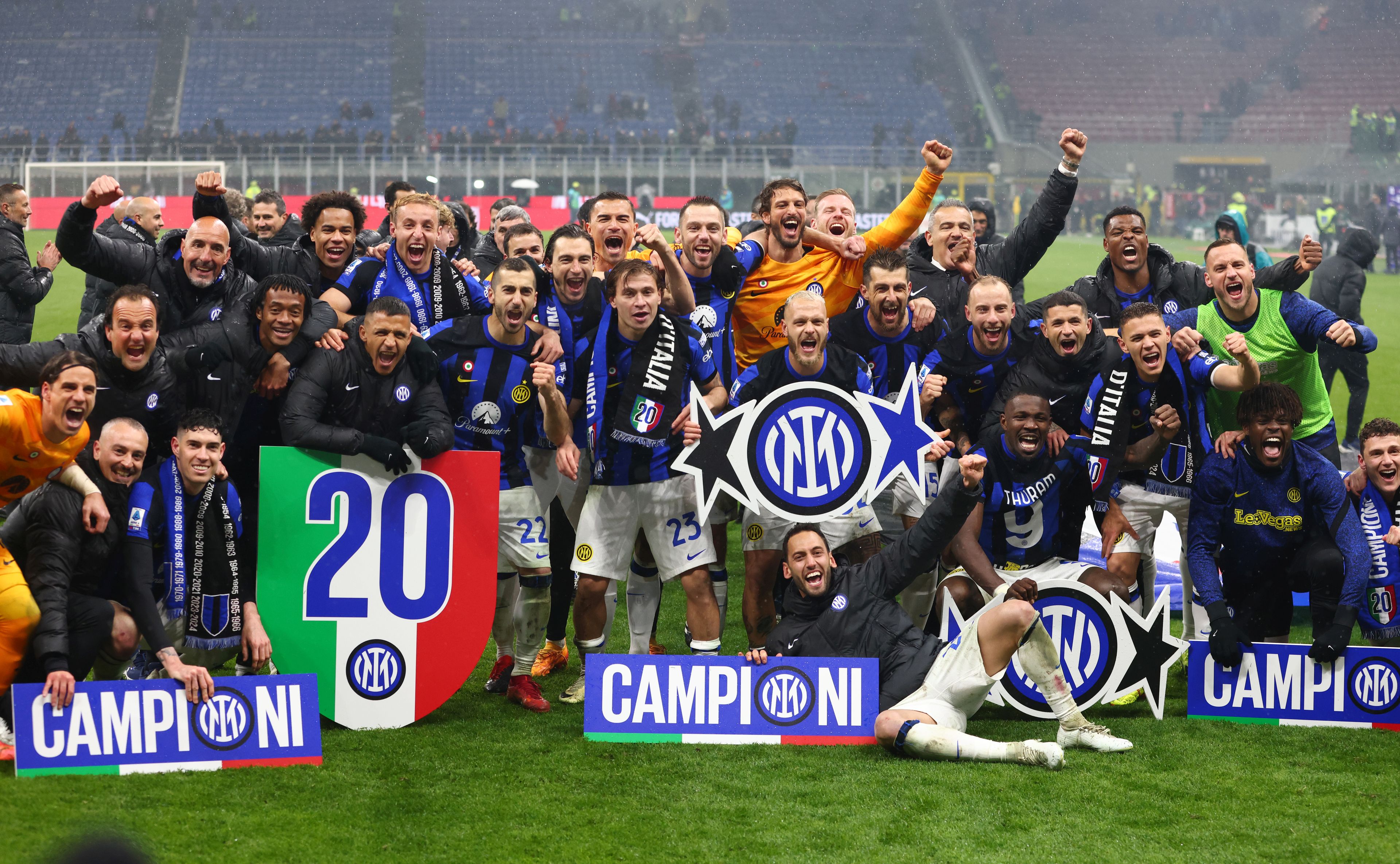 Inter wingback Federico Dimarco celebrates Serie A title triumph
